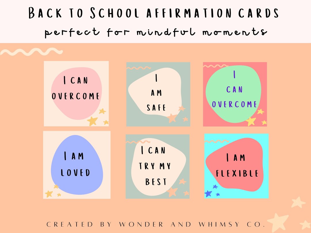 Back to School Affirmation Cards - Etsy