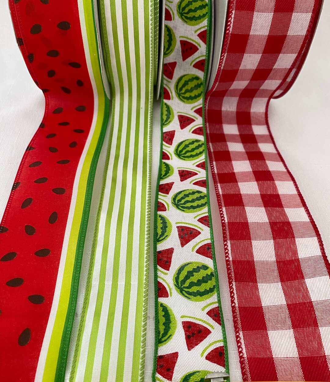 Watermelon Fruit Picnic Bundle Set of 4 Wired Ribbons 5 Yds Each - Etsy
