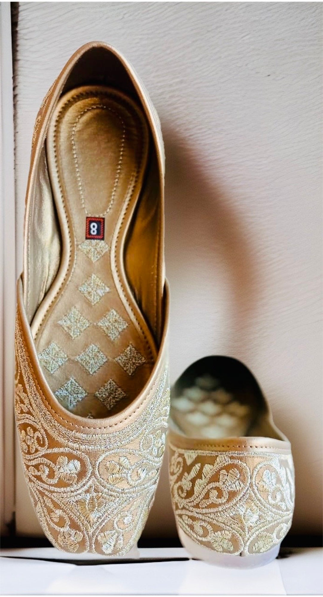 Jutti Golden Zari Khussa Punjabi Jutti Mojari Indian - Etsy