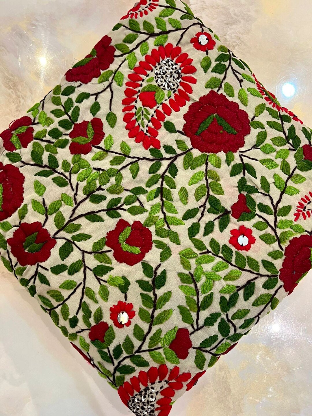 Dupatta, 10 Different Designs Georgette Dupattas, Hand Embroidered ...