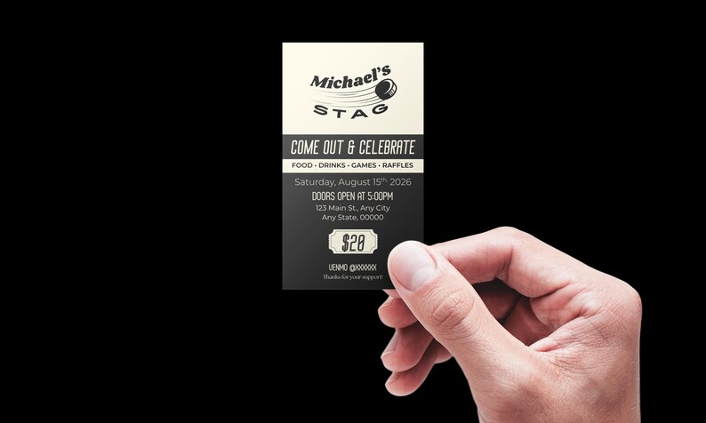 Hockey Stag Ticket Template – Editable Canva File – Jack and Jill ...
