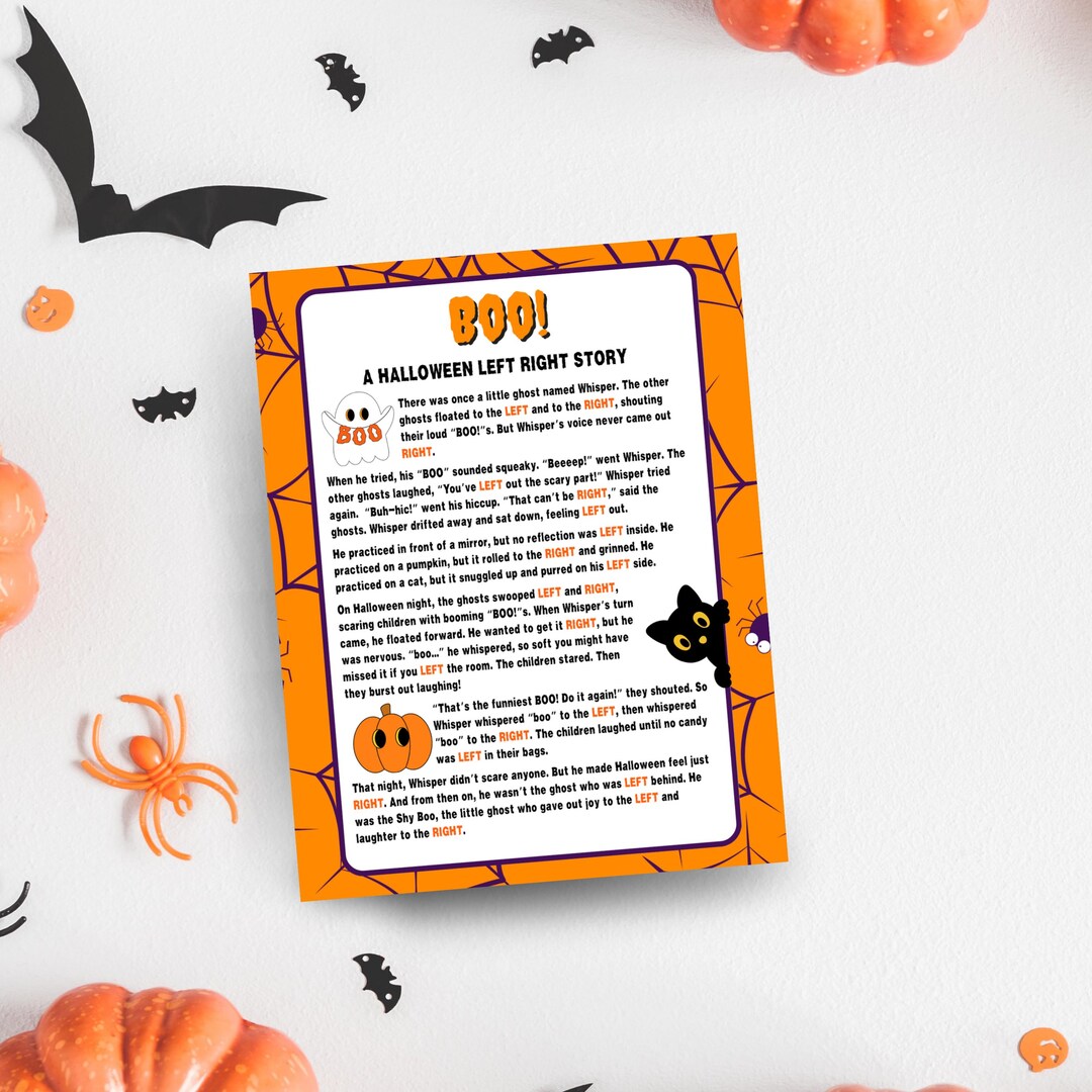 Ghost Theme Halloween Left Right Story Game (PDF Printable Download) - Etsy