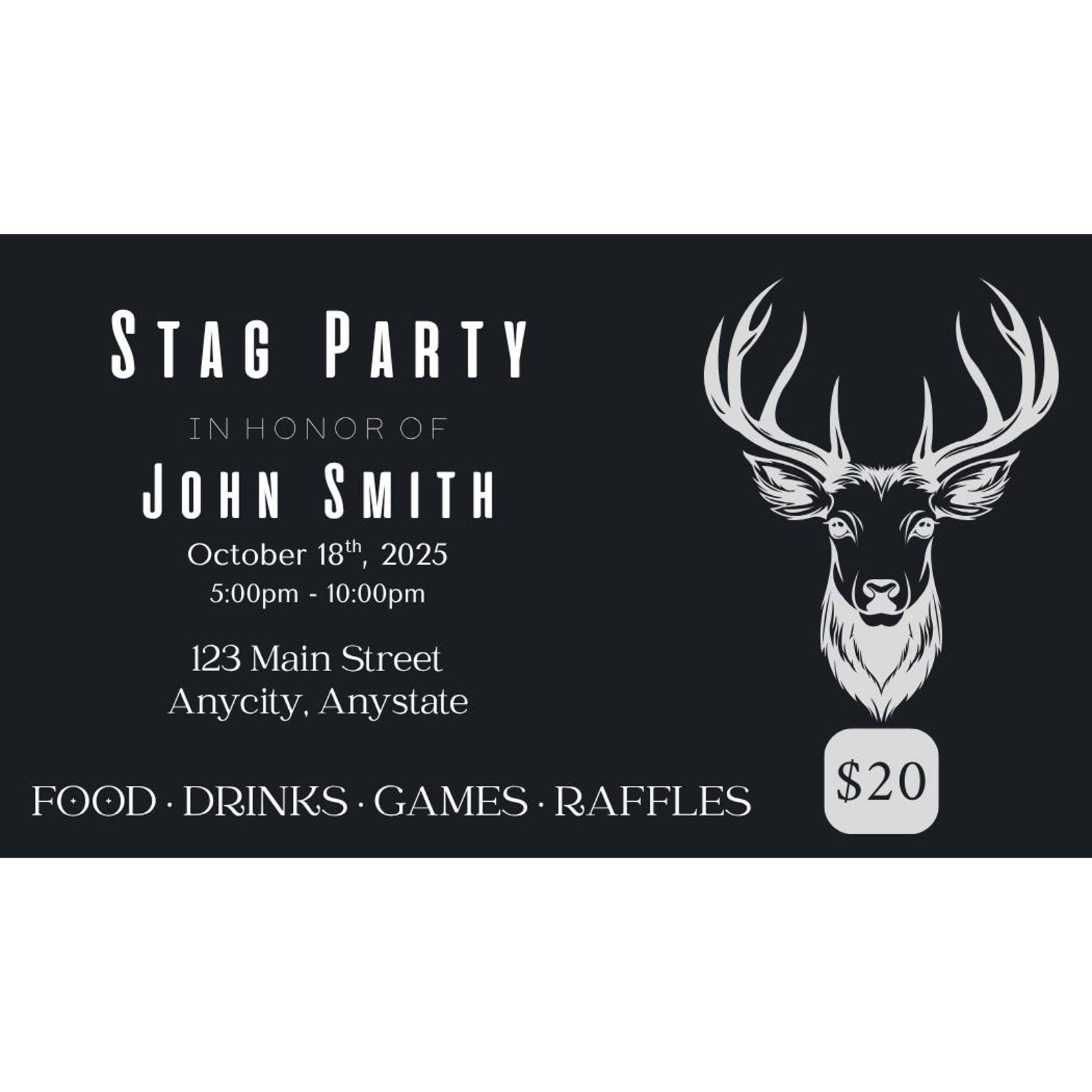 Stag Party Invitation – Editable Canva Template | Digital Download ...