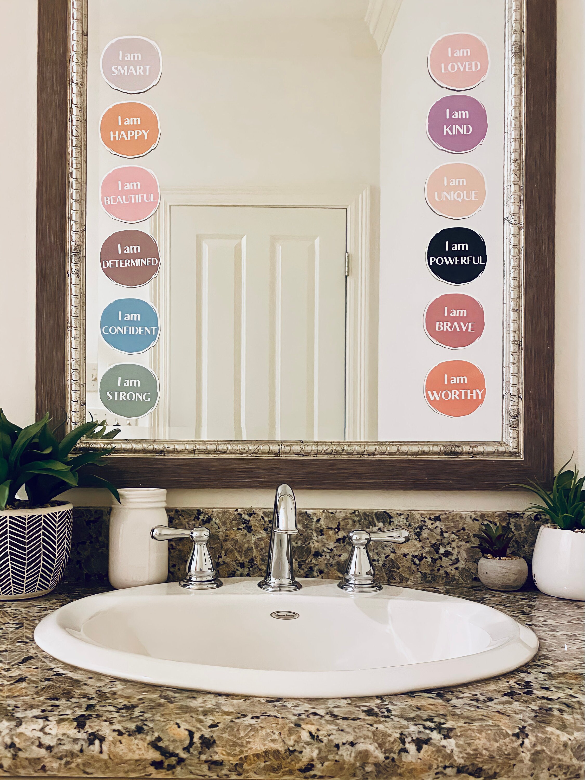 Kids Affirmation Mirror Decals - Kids Inspirational Mirror Static ...