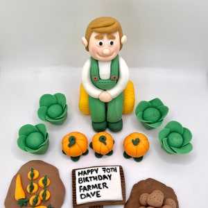 Farm Cake Topper Farmer Cake Topper Vegetable Patch Cake - Etsy UK