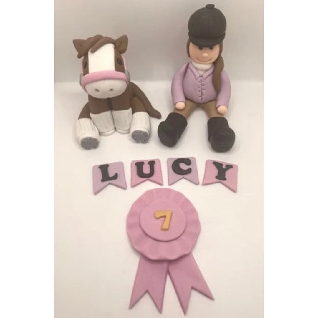 Horse Riding Cake Topper, Horse Cake Topper, Handmade Edible Cake ...