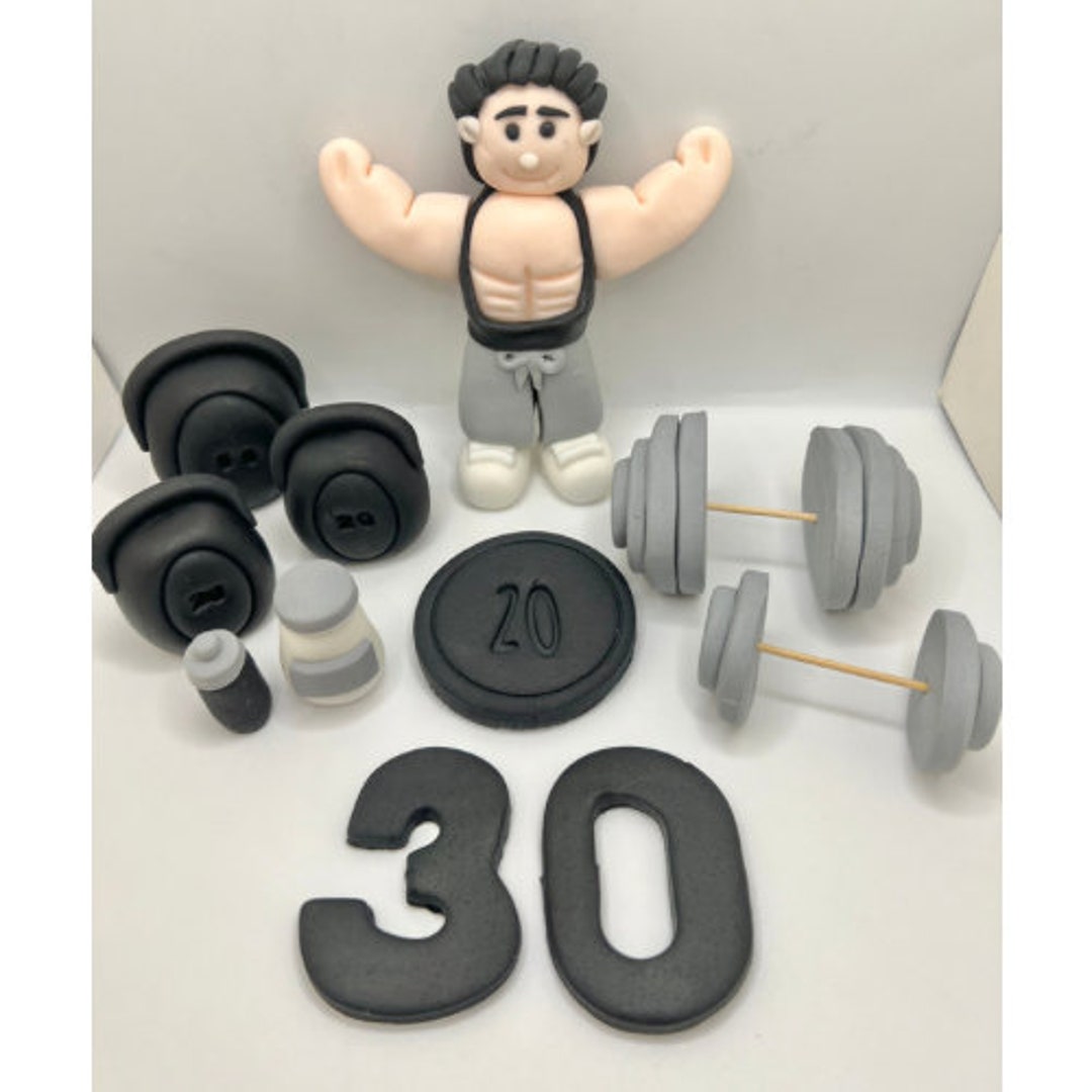 Gym Cake Topper, Exercise Cake Topper, Handmade Edible Cake Topper - Etsy