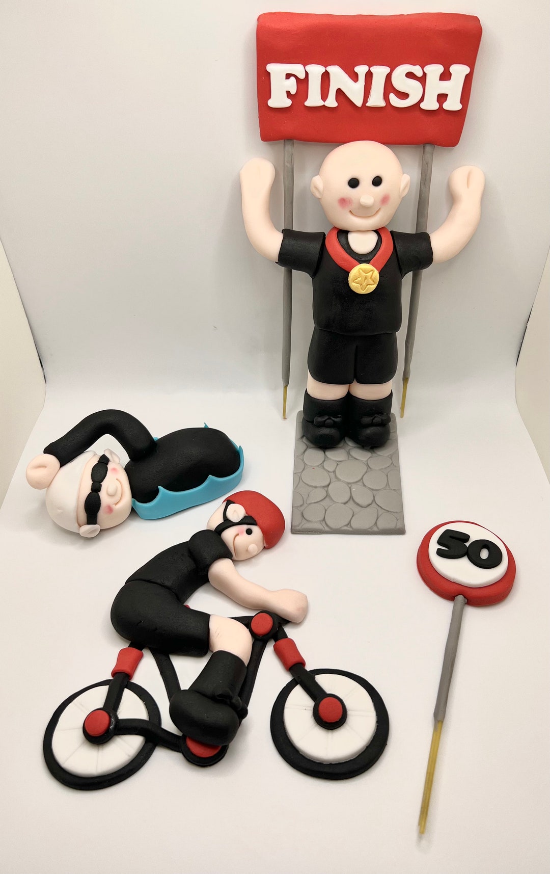 Triathlon Cake Topper, Swimming Cake Topper, Runner Cake Topper ...