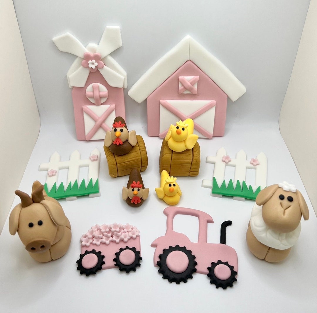 Farm Cake Topper Tractor Cake Topper Farm Animal Cake - Etsy