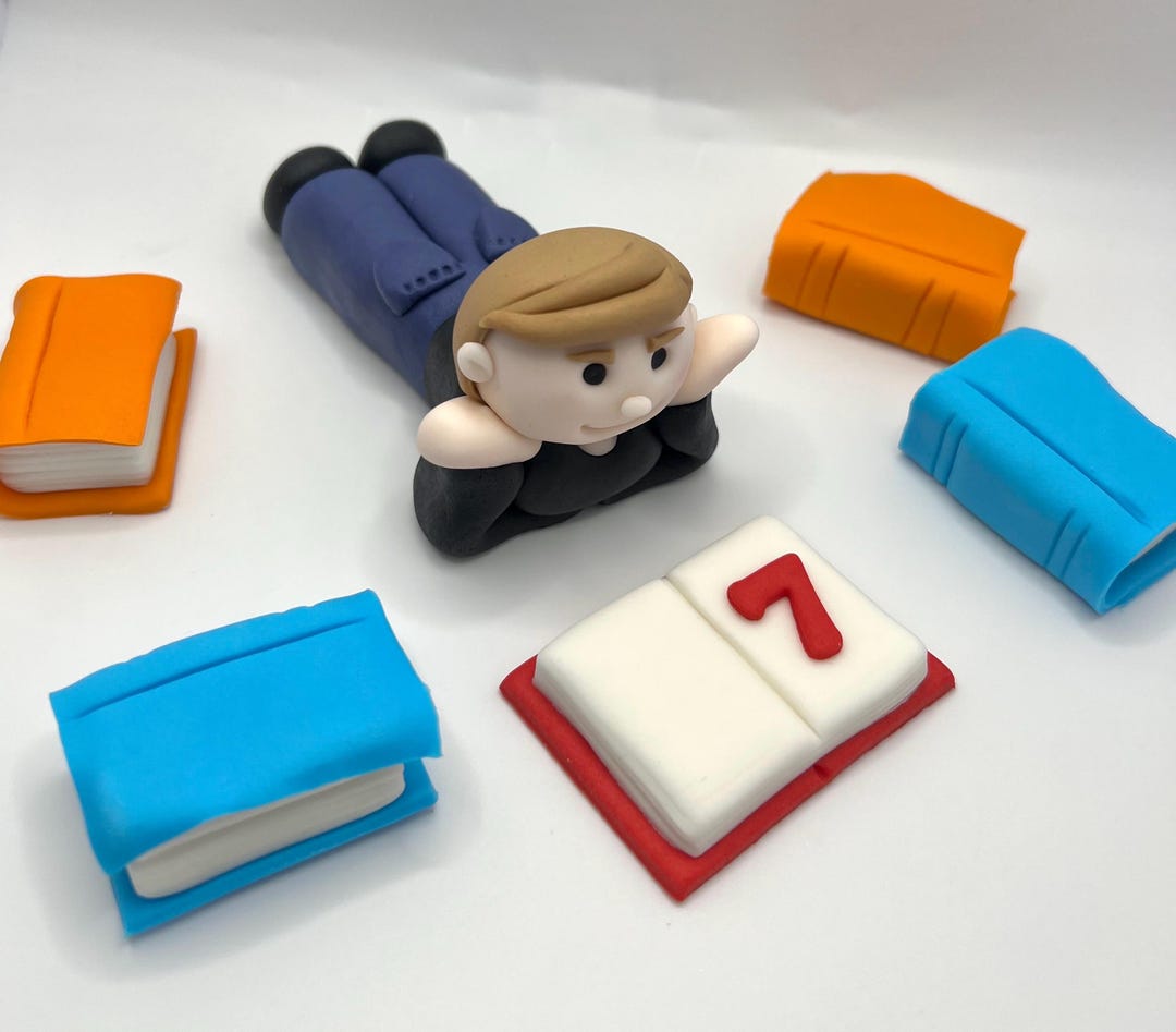 Reading Cake Topper, Personalised Reading Girl Cake Topper ...