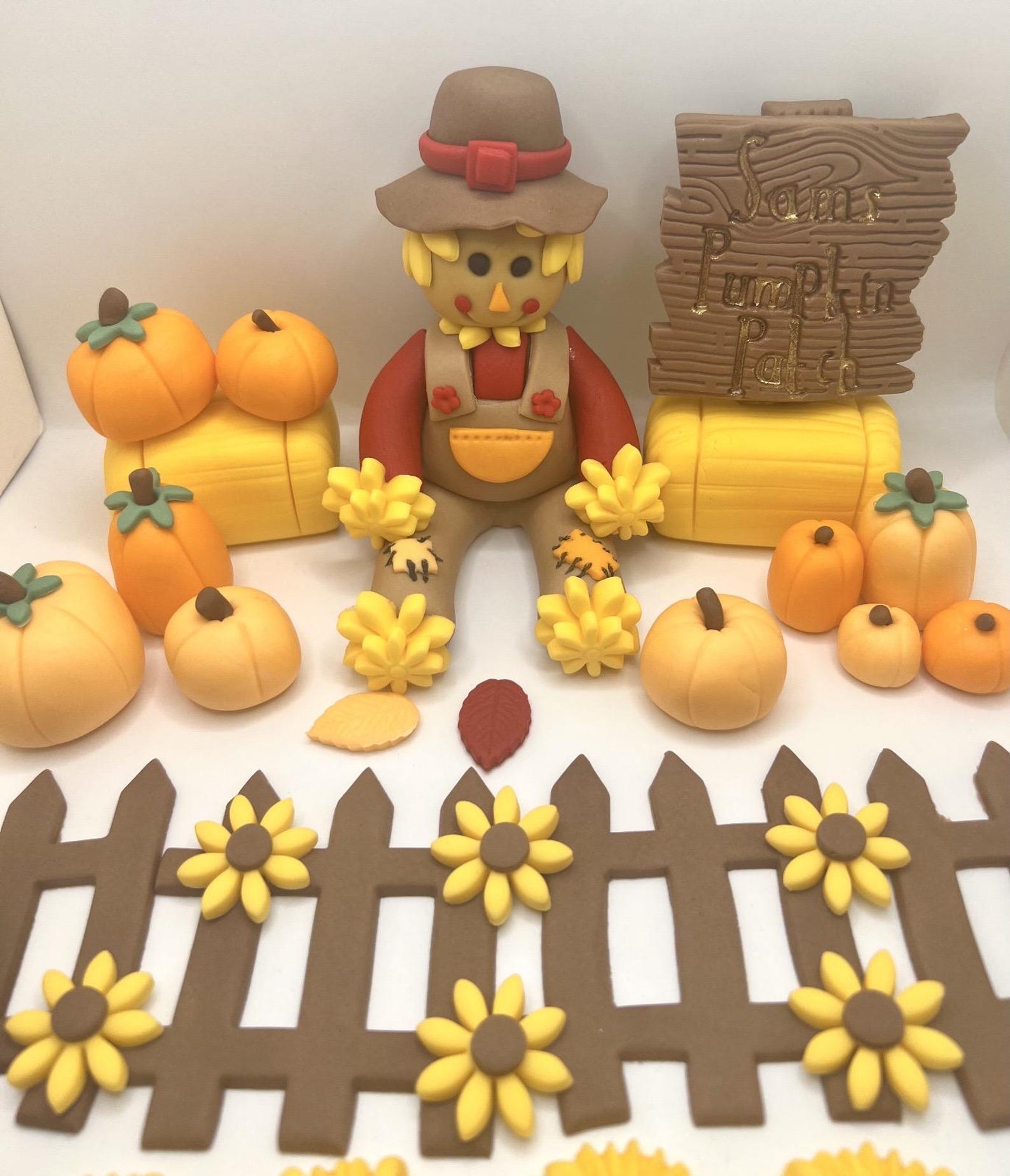Scarecrow Cake Topper, Farm Cake Topper, Farming Cake Topper, Autumn ...