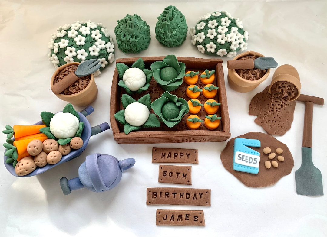 Gardening Cake Topper Gardener Cake Topper Allotment Cake - Etsy
