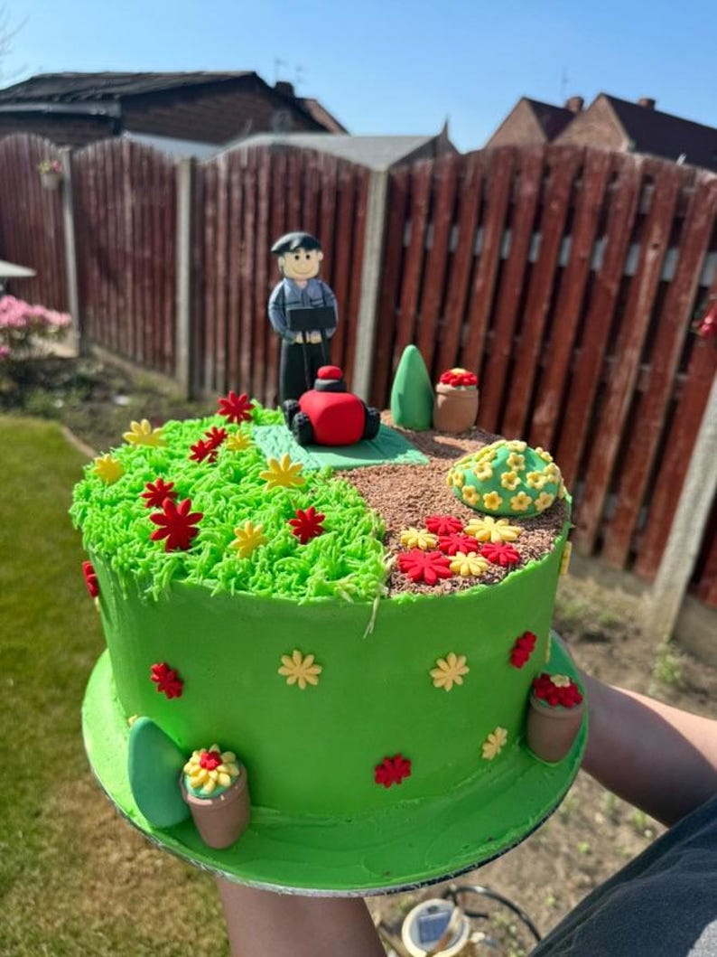 Gardening Cake Topper, Gardener Cake Topper, Mower Cake Topper, Mowing ...