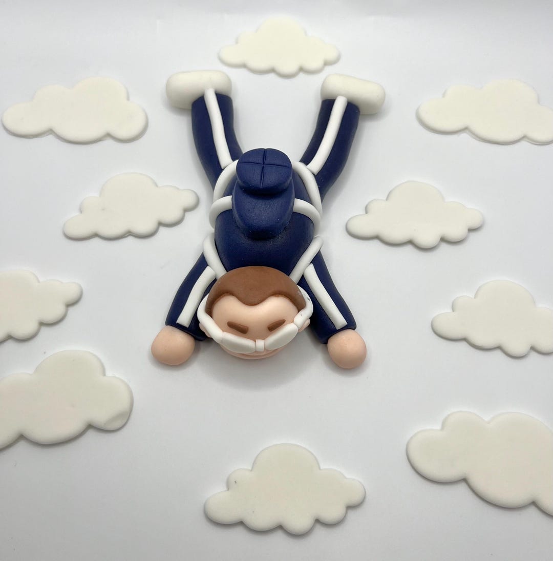 Sky Diver Cake Topper, Sky Diving Cake Topper, Handmade Edible Cake ...