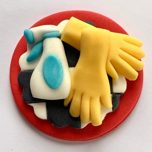 Cleaning Cake Topper, Cleaner Cake Topper, Handmade Edible Cake Toppers ...