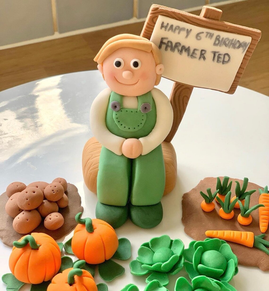 Farm Cake Topper Farmer Cake Topper Vegetable Patch Cake - Etsy UK