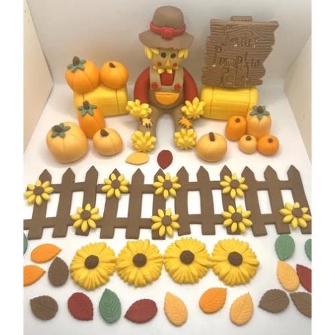 Scarecrow Cake Topper, Farm Cake Topper, Farming Cake Topper, Autumn ...