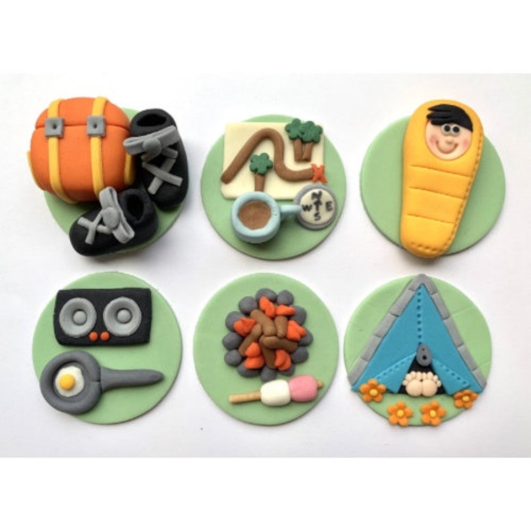 Campfire Cake Topper, Camping Cake Topper, Walking Cake Topper, Hiking ...