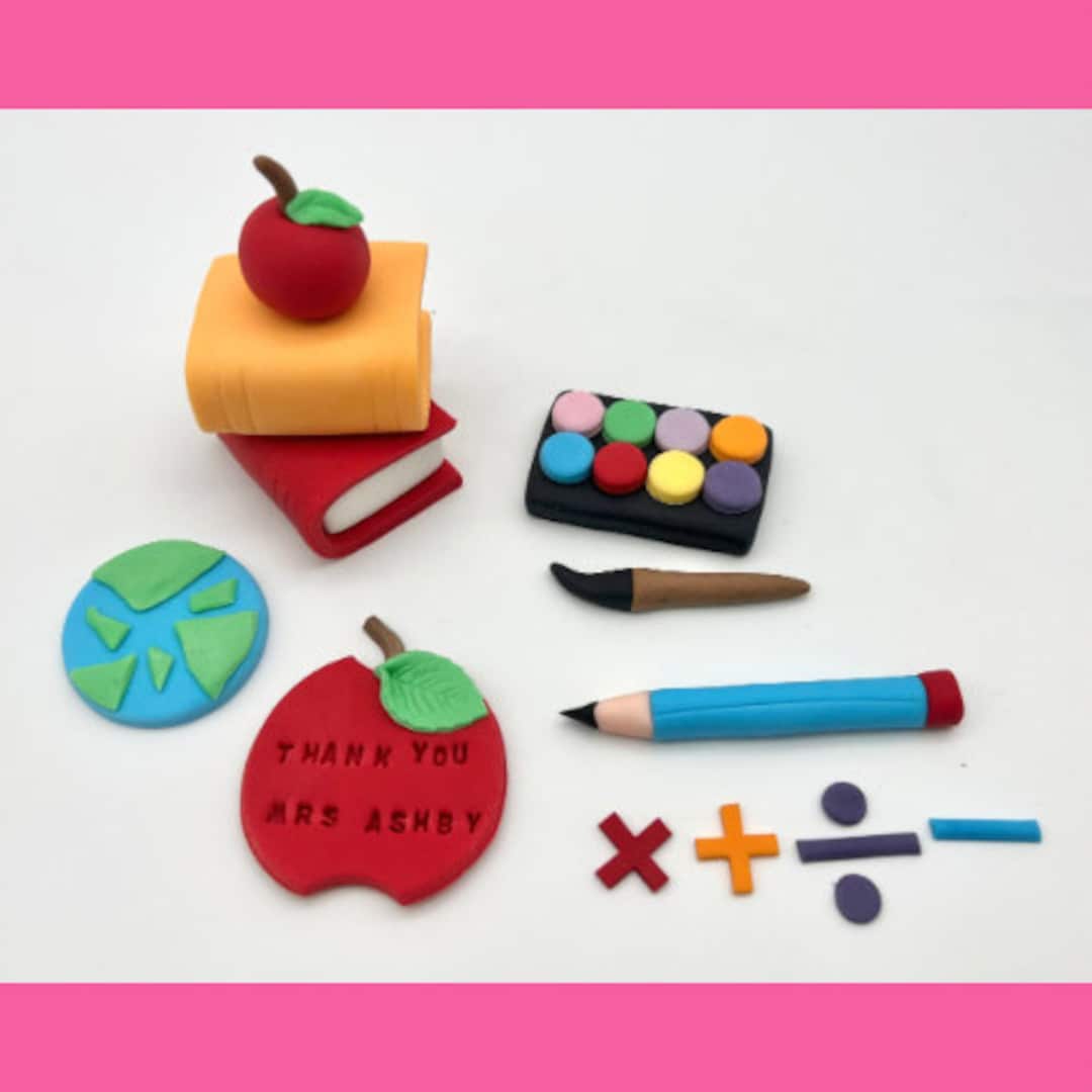 Teacher Cake Topper, Thank You Teacher Cake Topper, Handmade Edible ...