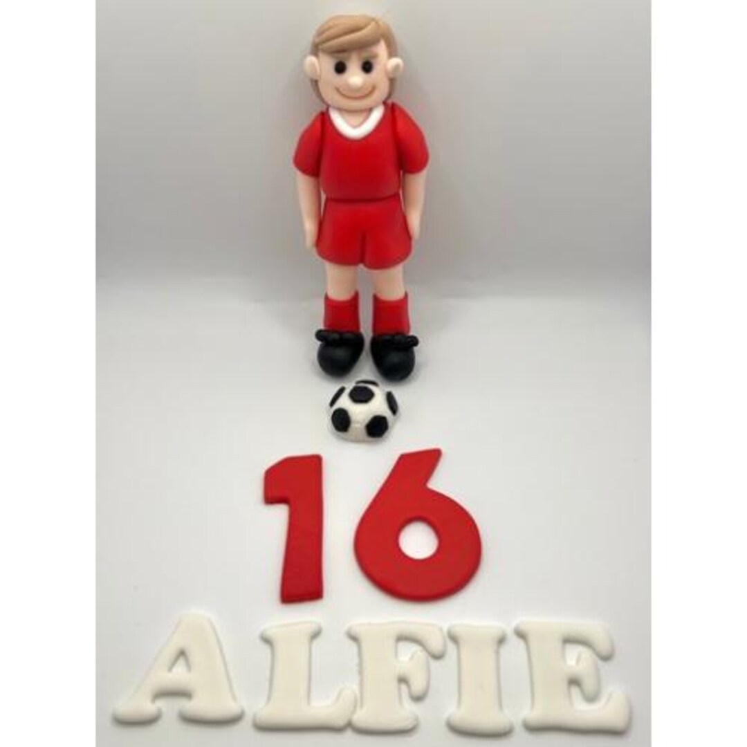 Football Cake Topper, Footballer Cake Topper, Handmade Edible Cake ...