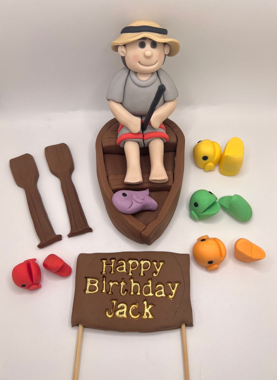 Fishing Cake Topper Fisherman Cake Topper Fish Cake Topper - Etsy