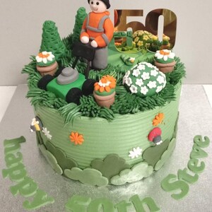 Gardening Cake Topper, Gardener Cake Topper, Mower Cake Topper, Mowing ...