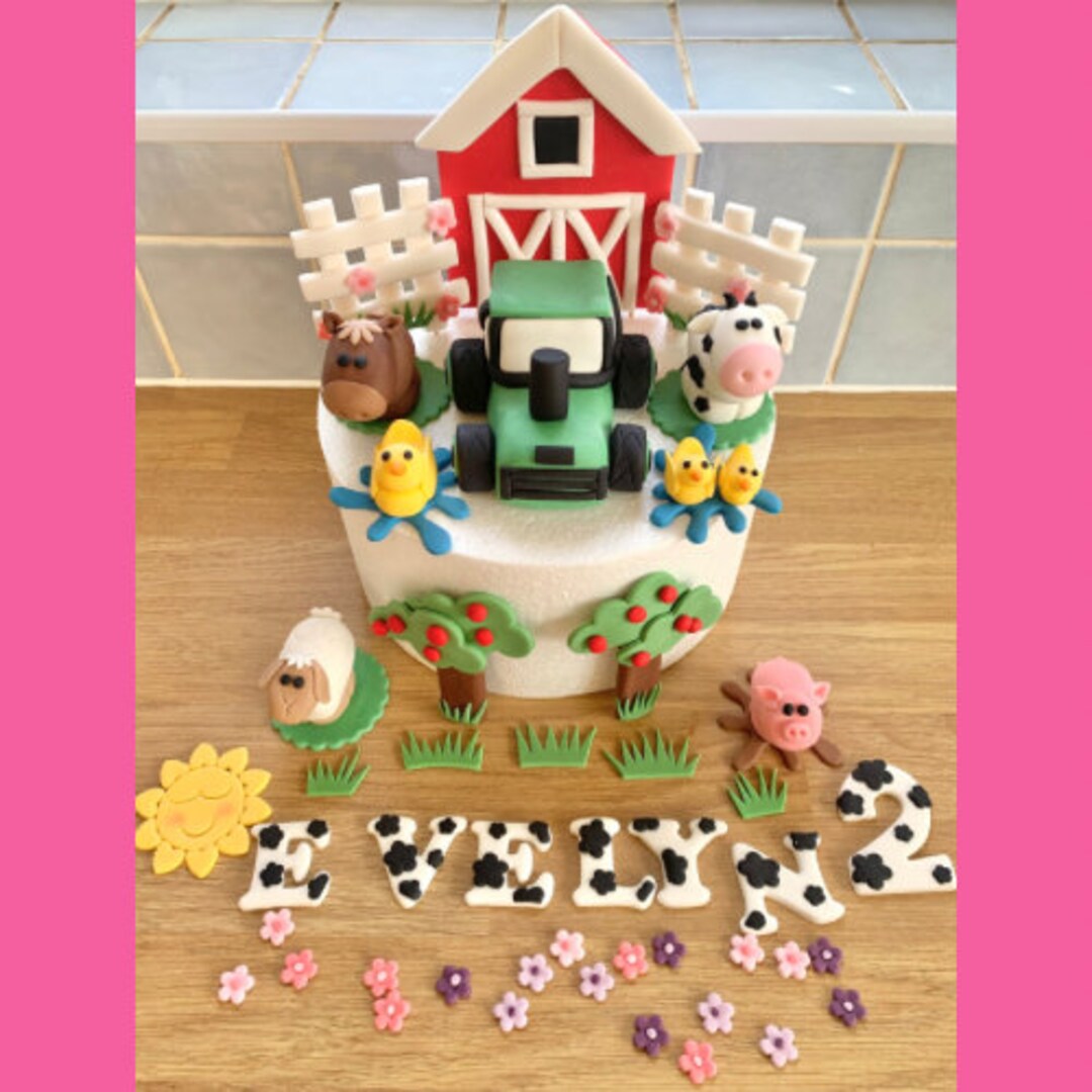 Farm Cake Topper, Handmade Edible Cake Topper - Etsy