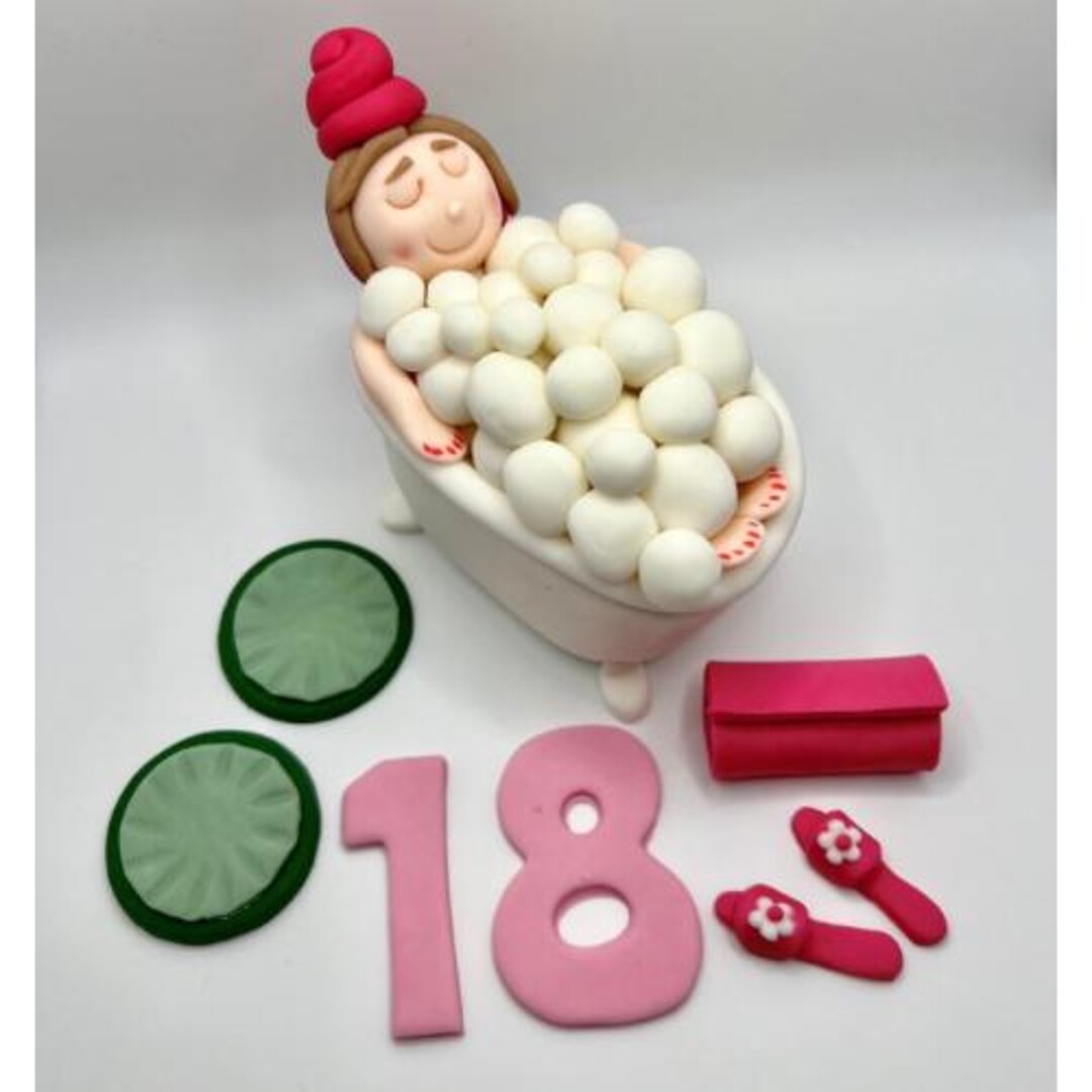 Spa Cake Topper, Bath Cake Topper, Pampering Cake Topper, Relaxing Cake Topper, Girly Cake ...
