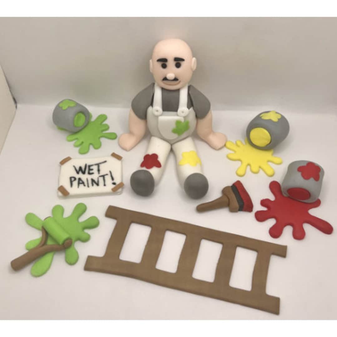 Painting Cake Topper, Painter Cake Topper, Decorating Cake Topper ...