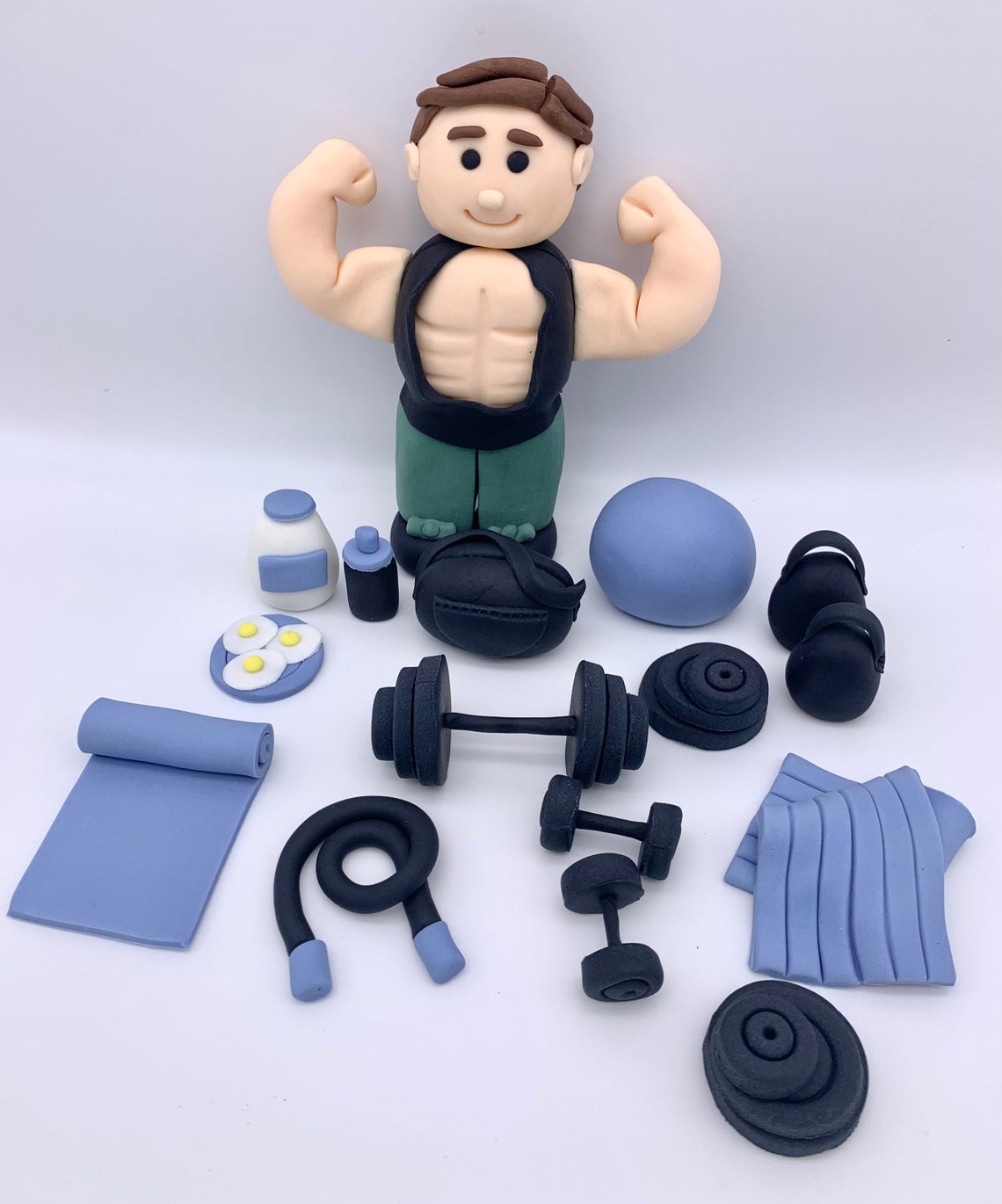 Gym Cake Topper Exercise Cake Topper Handmade Edible Cake - Etsy UK