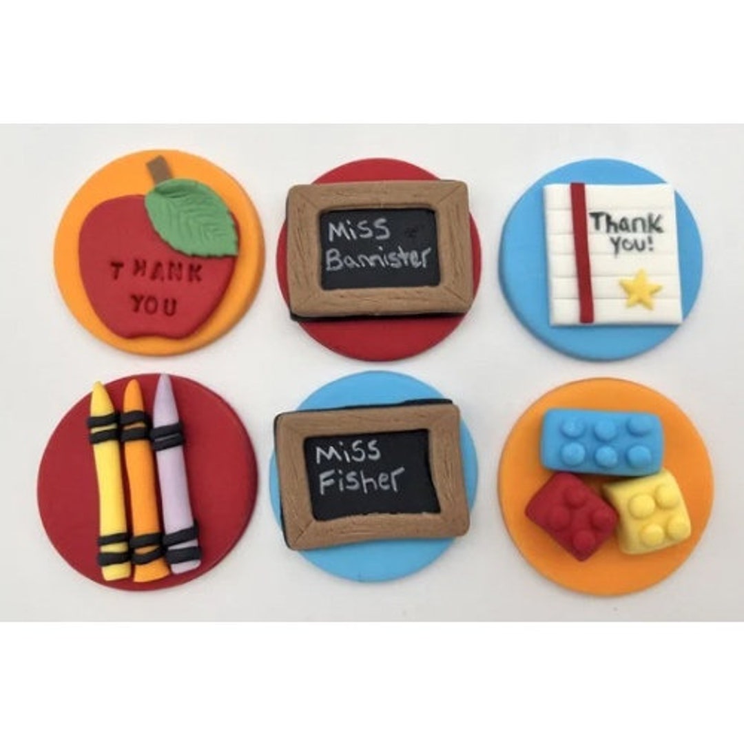Teacher Cake Topper, Thank You Teacher Cake Topper, Handmade Edible ...