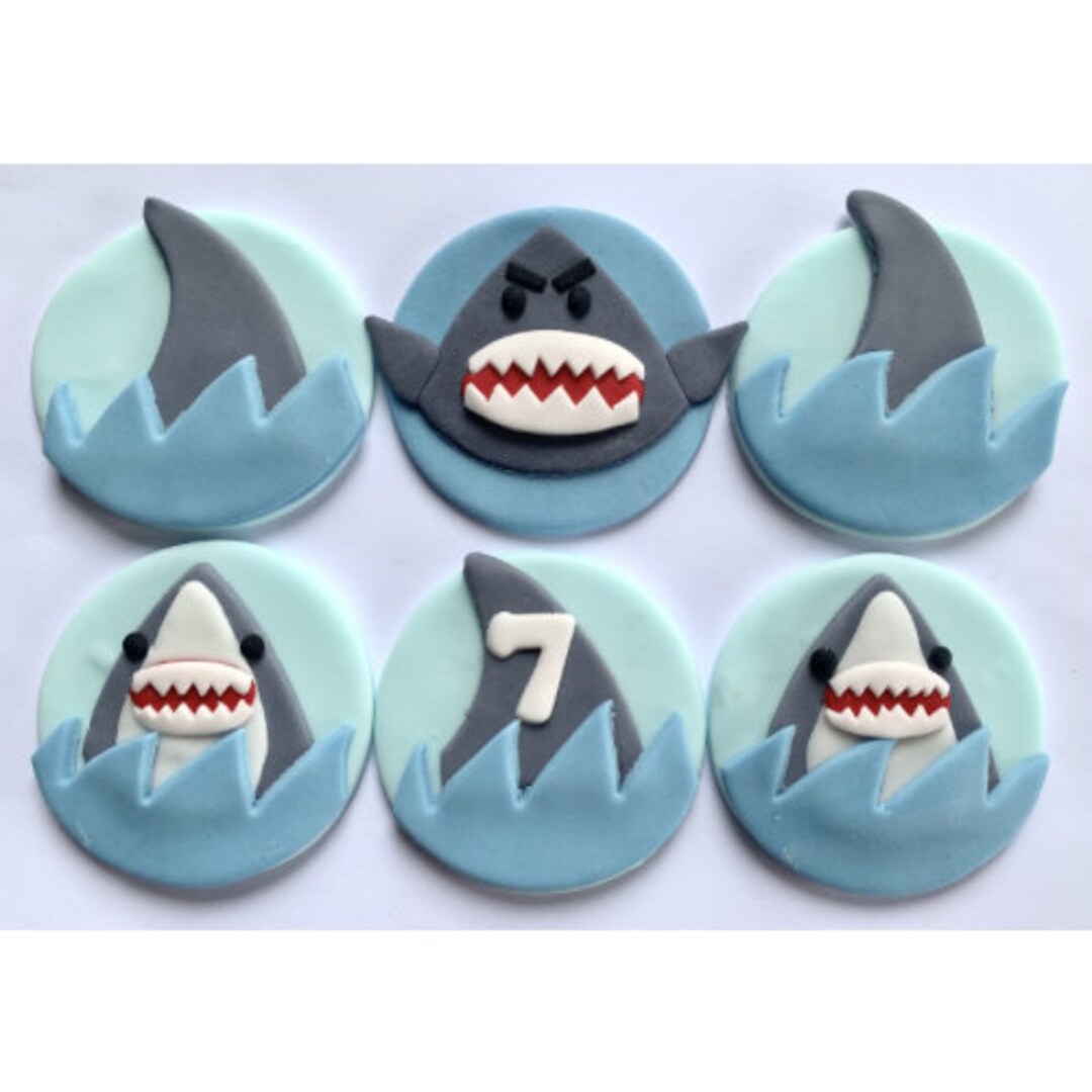 Shark Cake Topper, Edible Shark Cake Topper, Edible Fondant Shark ...
