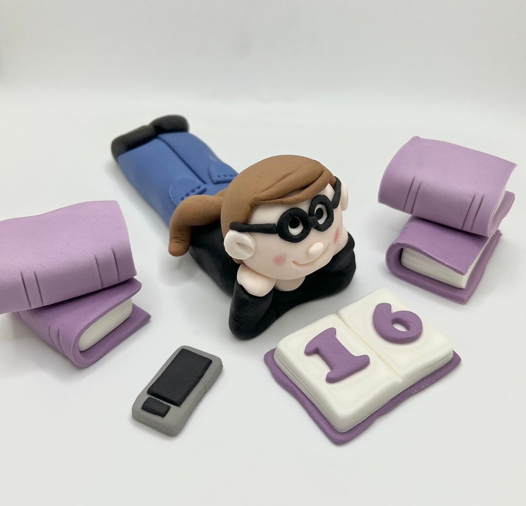 Reading Cake Topper Personalised Reading Girl Cake Topper - Etsy
