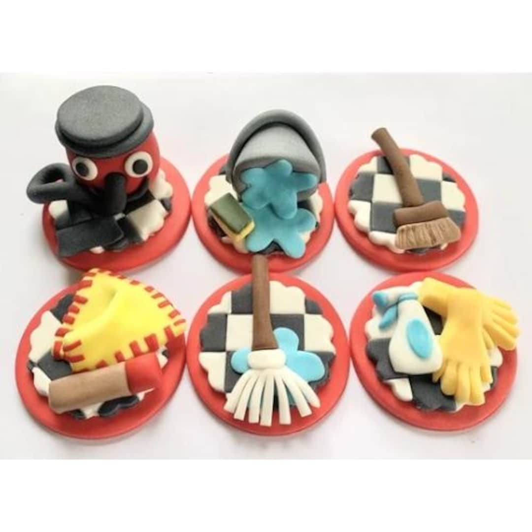 Cleaning Cake Topper, Cleaner Cake Topper, Handmade Edible Cake Toppers ...