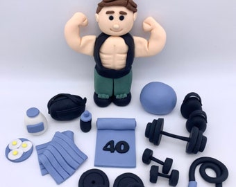 Personalised Acrylic Male Bodybuilding Contest Birthday Cake Topper ...