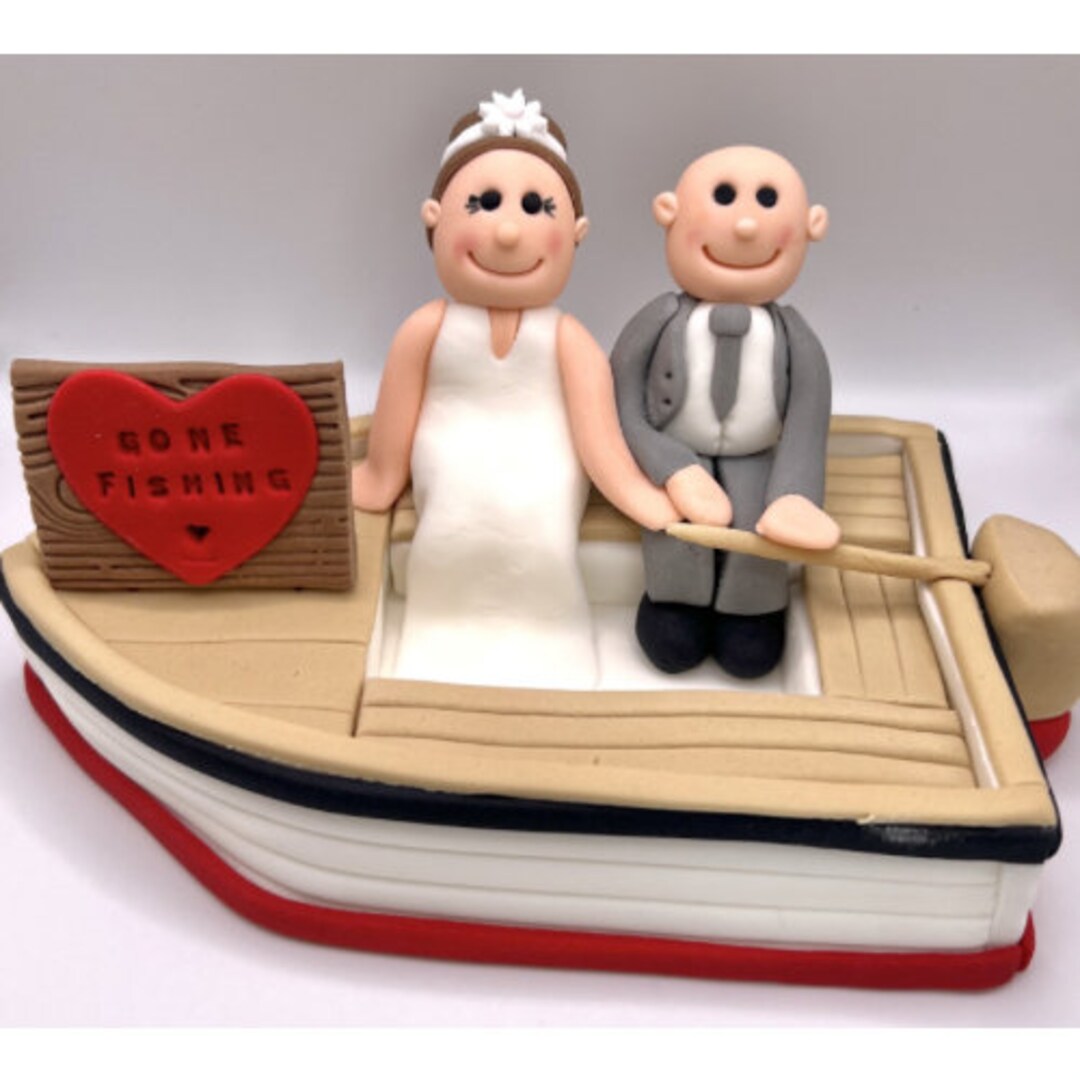 Boat Cake Topper, Sailing Cake Topper, Wedding Cake Topper, Bride Cake ...