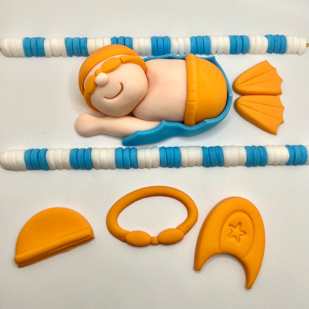 Swimming Cake Topper, Swimmer Cake Topper, Swim Cake Topper, Handmade ...