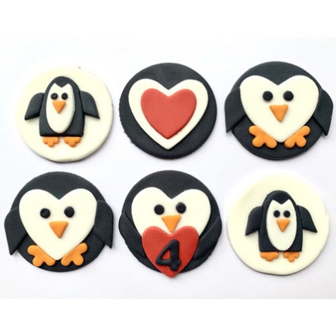 Penguin Cake Topper, Birthday Cake Topper, Valentine Cake Topper ...