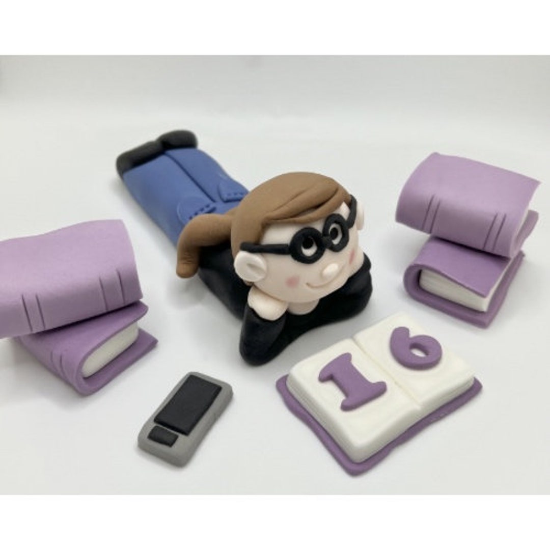 Reading Cake Topper, Personalised Reading Girl Cake Topper ...