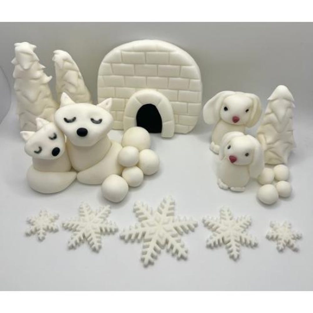 Artic Fox Cake Topper, Snow Bunny Cake Topper, Penguin Cake Topper ...