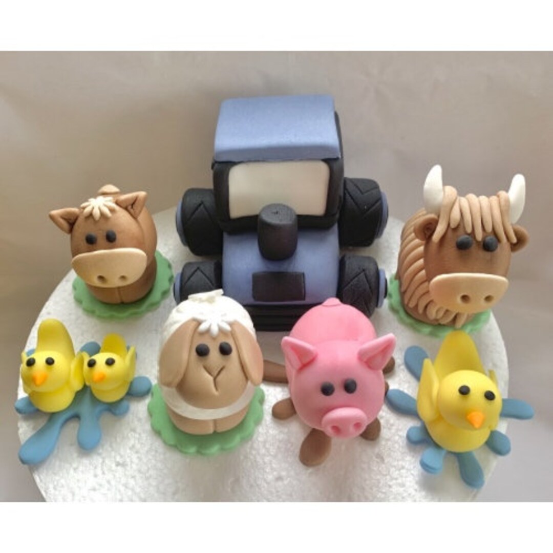 Farm Cake Topper, Tractor Cake Topper, Highland Cow Cake Topper ...
