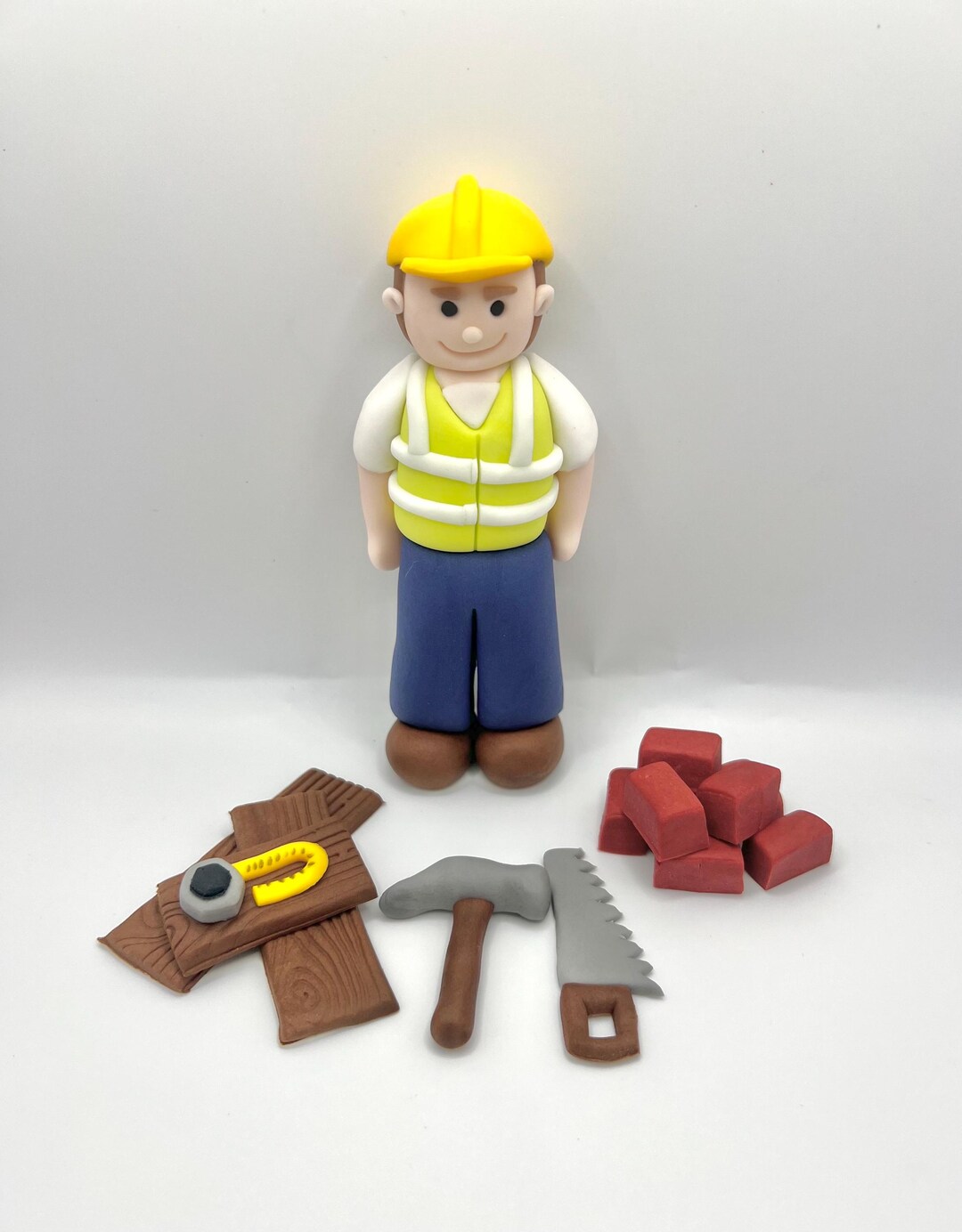 Builder Cake Topper, Workman Cake Topper, Building Cake Topper ...