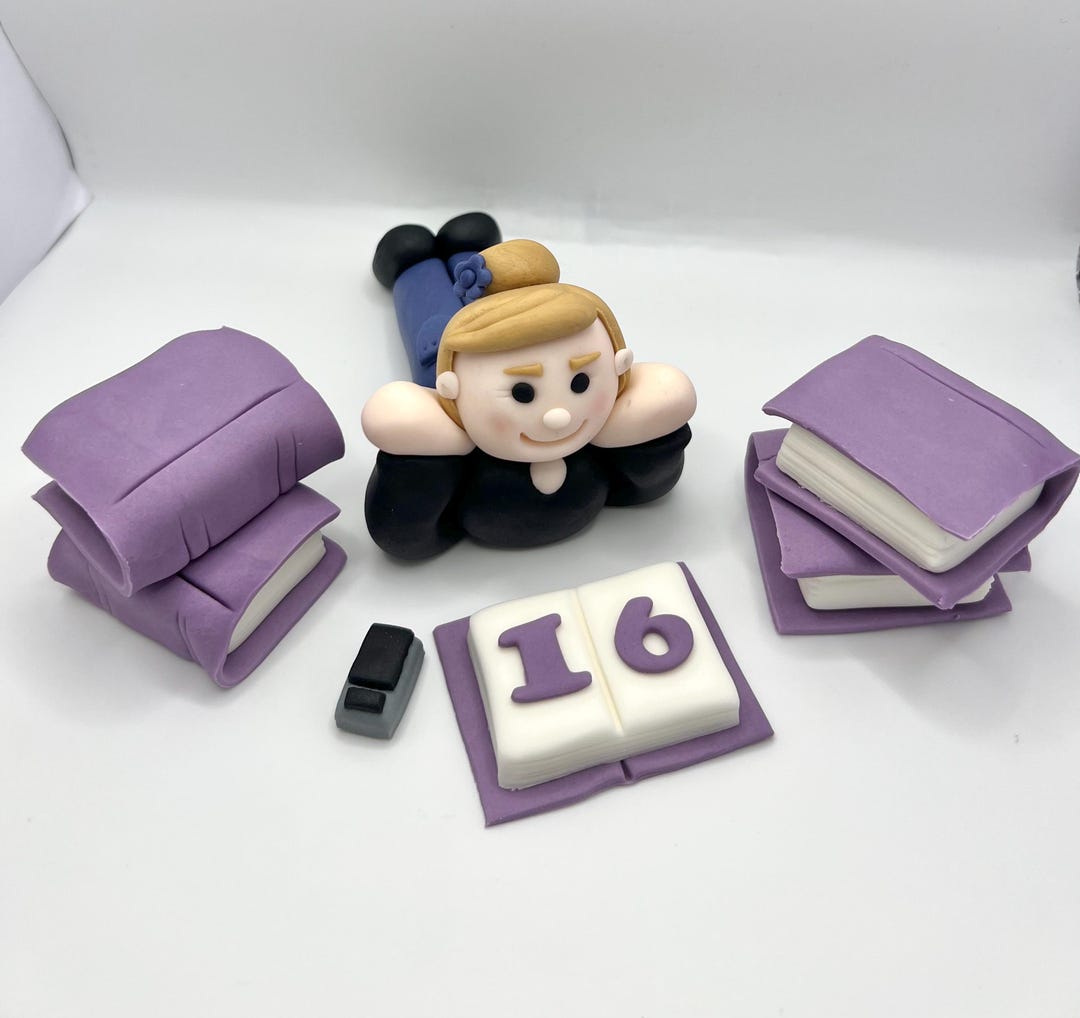 Reading Cake Topper, Personalised Reading Girl Cake Topper ...