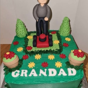 Gardening Cake Topper, Gardener Cake Topper, Mower Cake Topper, Mowing ...