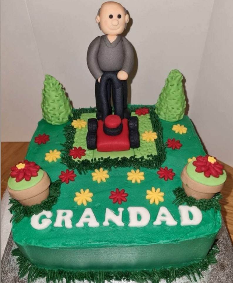 Gardening Cake Topper, Gardener Cake Topper, Mower Cake Topper, Mowing ...