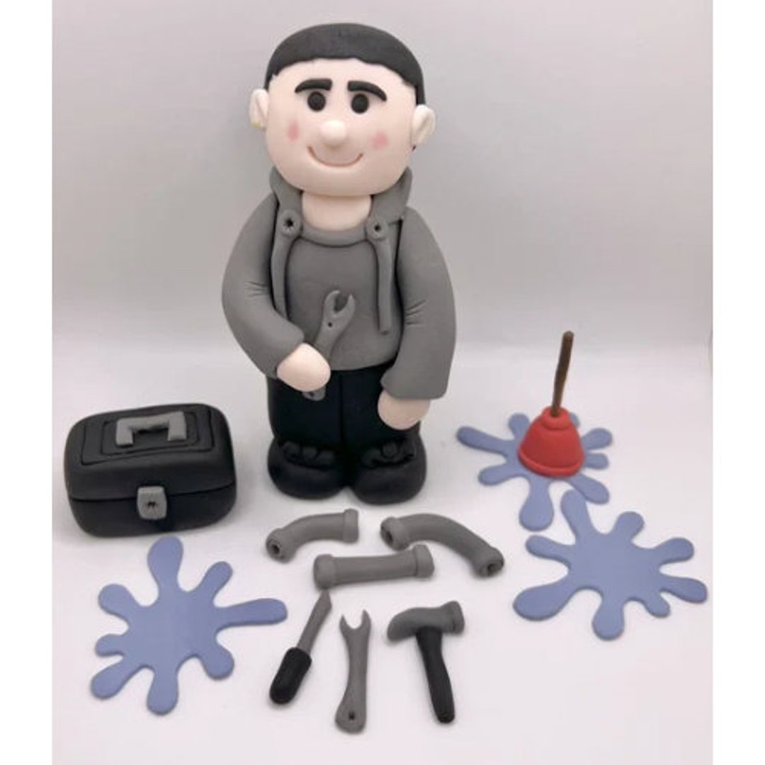Plumbing Cake Topper, Plumber Cake Topper, Handmade Edible Cake Topper ...