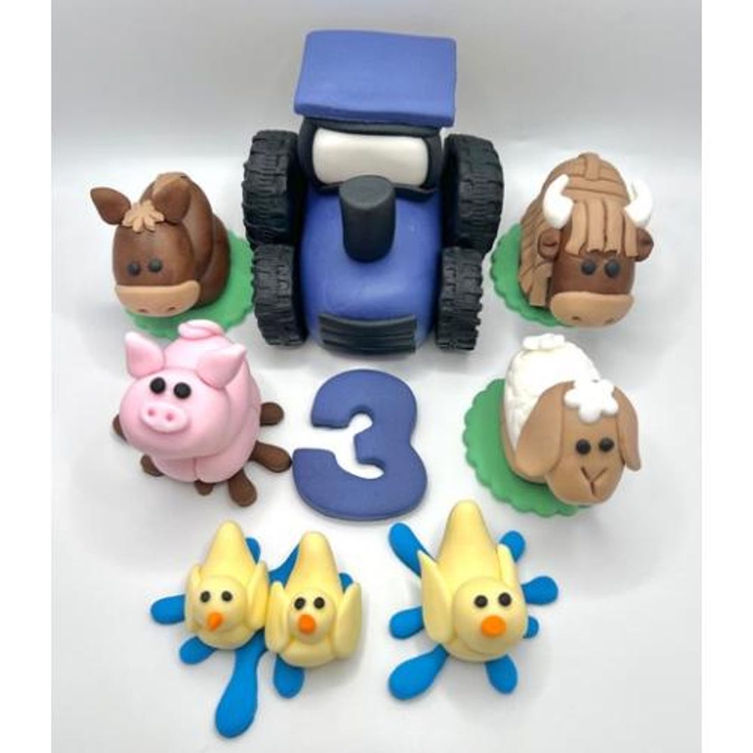 Farm Cake Topper, Tractor Cake Topper, Highland Cow Cake Topper ...