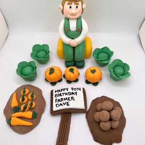 Farm Cake Topper Farmer Cake Topper Vegetable Patch Cake - Etsy UK
