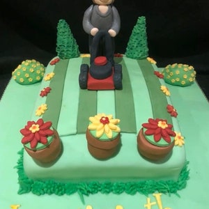 Gardening Cake Topper, Gardener Cake Topper, Mower Cake Topper, Mowing ...