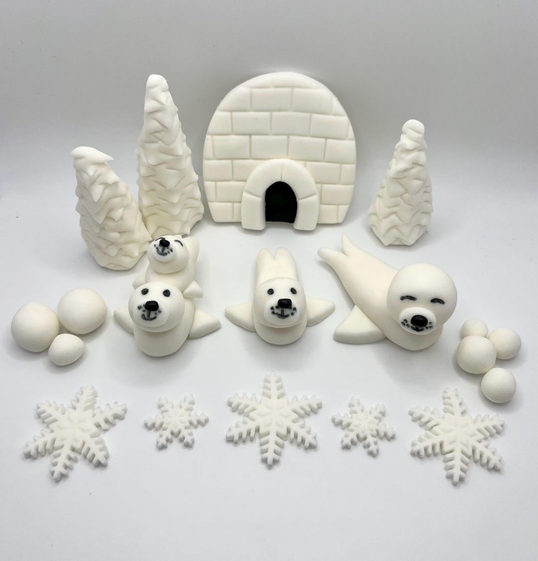 Penguin Cake Topper, Seal Cake Topper, Snow Cake Topper, Igloo Cake ...